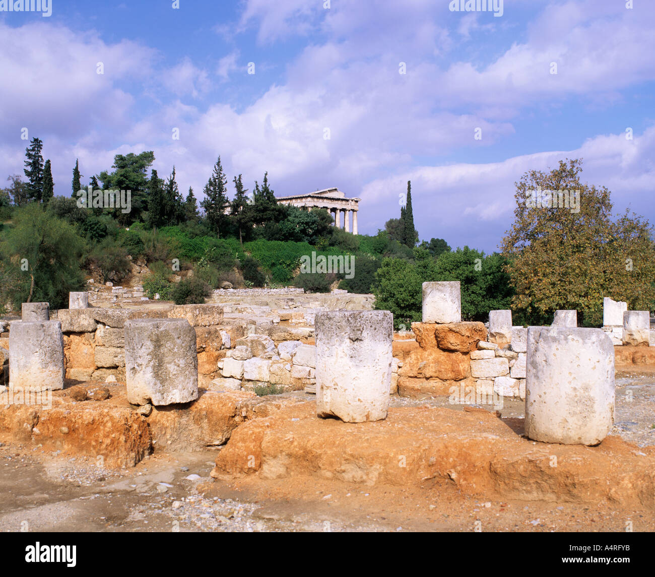Ancient ruins and temple of Thissio , Athens Greece Stock Photo - Alamy