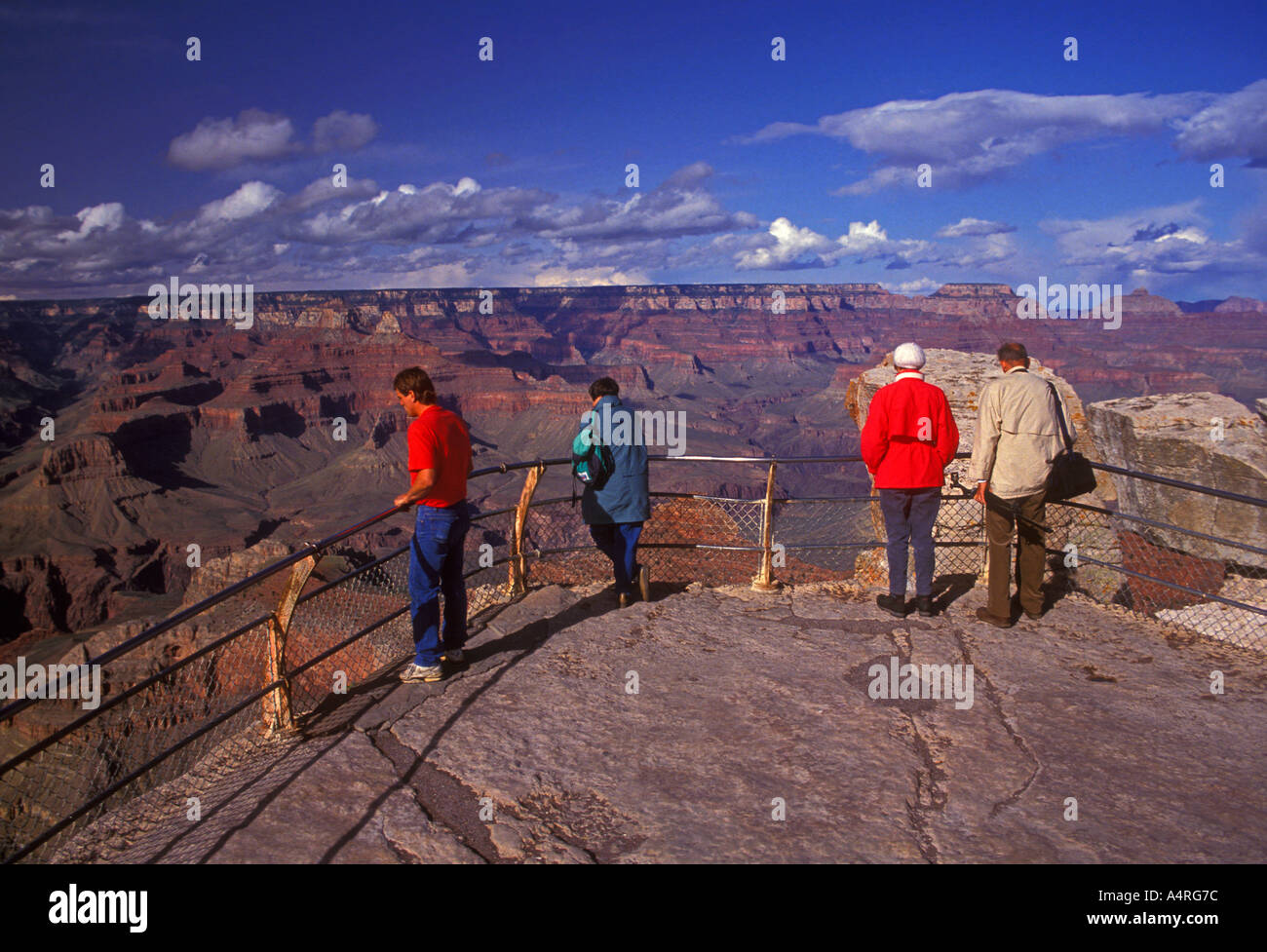people tourists visiting view from Mather Point on the south rim of the ...