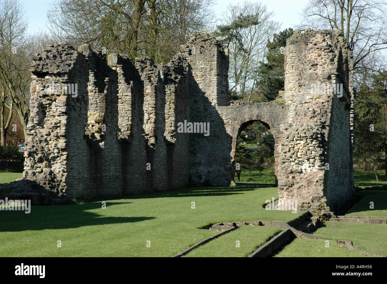 The Priory Ruins on Priory park, Dudley, West Midlands, England, UK ...