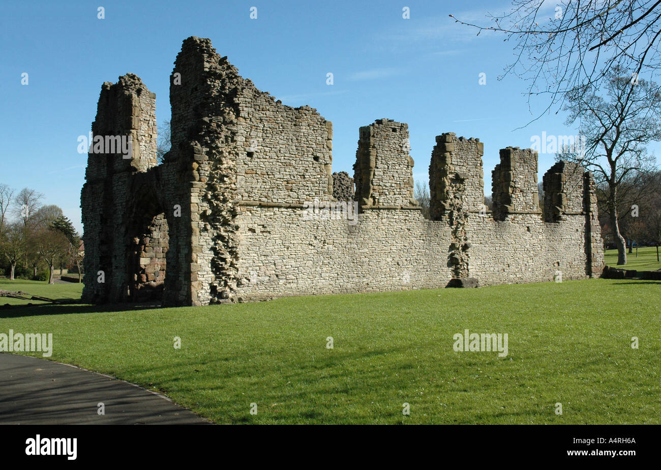 The Priory Ruins on Priory park, Dudley, West Midlands, England, UK ...