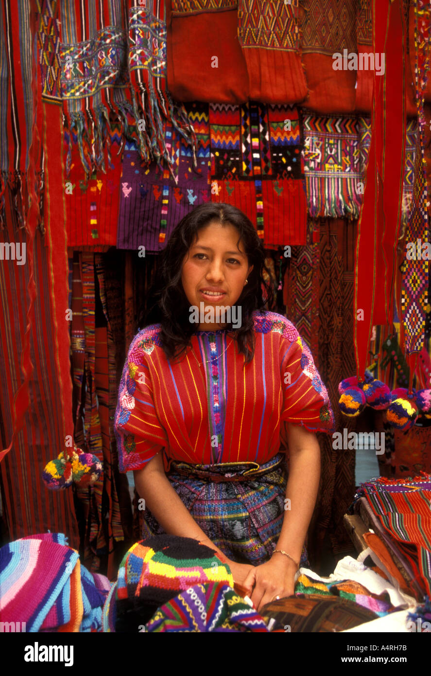 Guatemalan woman, Mayan woman, vendor, town of Chichicastenango ...