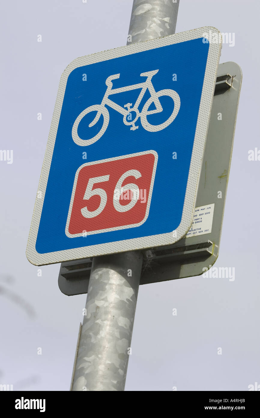 Close up of a cycling sign board Stock Photo - Alamy