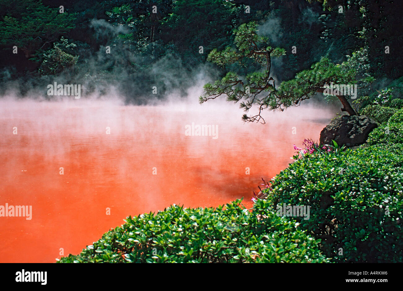Geothermal Pool Chinoike Jigoku (Blood Pool Hell ), Beppu, Japan Stock ...