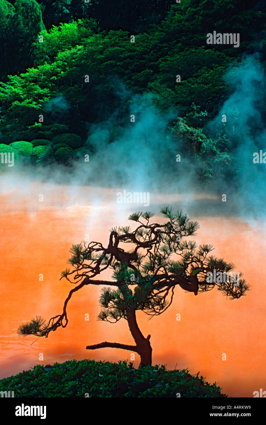 Geothermal Pool Chinoike Jigoku (Blood Pool Hell ), Beppu, Japan Stock ...