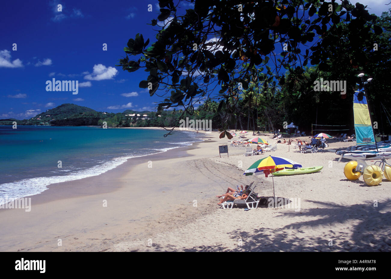 Chac beach near Castries St Lucia Stock Photo - Alamy