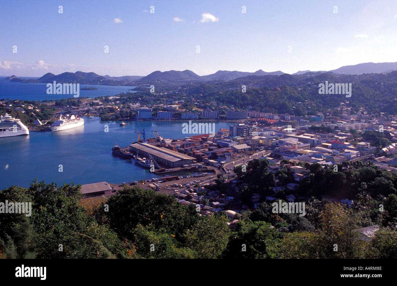 A view over Castries from Morne Fortune Castries St Lucia Stock Photo ...