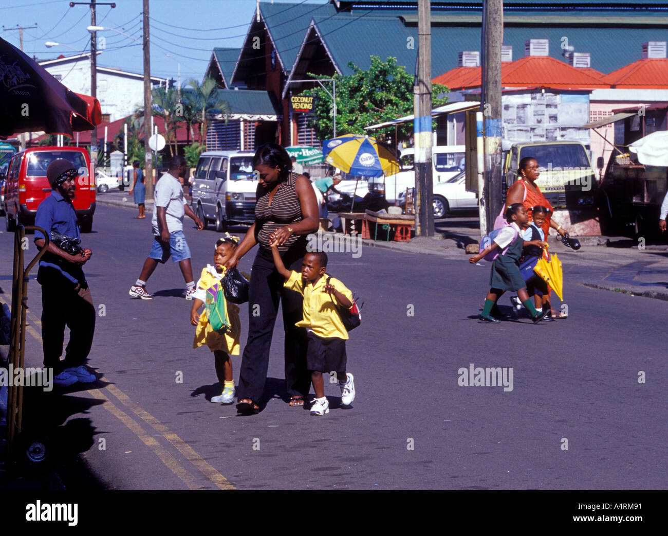 Street scene at Castries St Lucia Stock Photo - Alamy