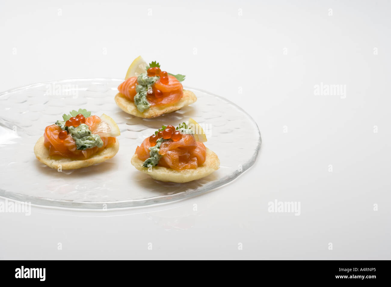 Smoked Salmon Blini Stock Photo - Alamy