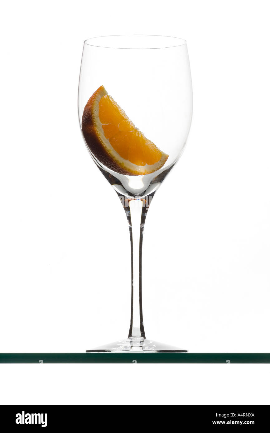 Orange Slice in Glass Stock Photo - Alamy