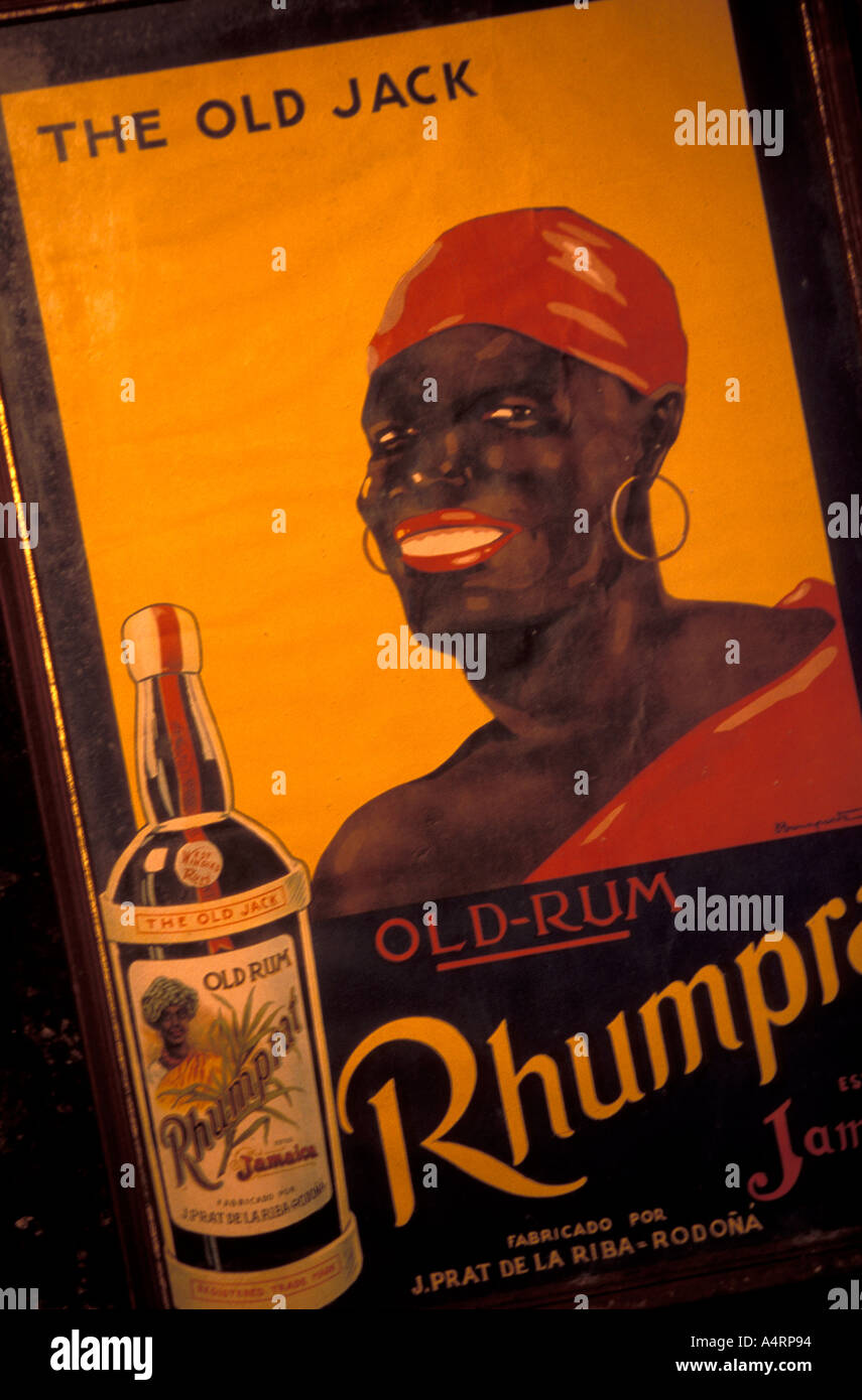 Old poster promoting rum produced at the Habitation Clement ...