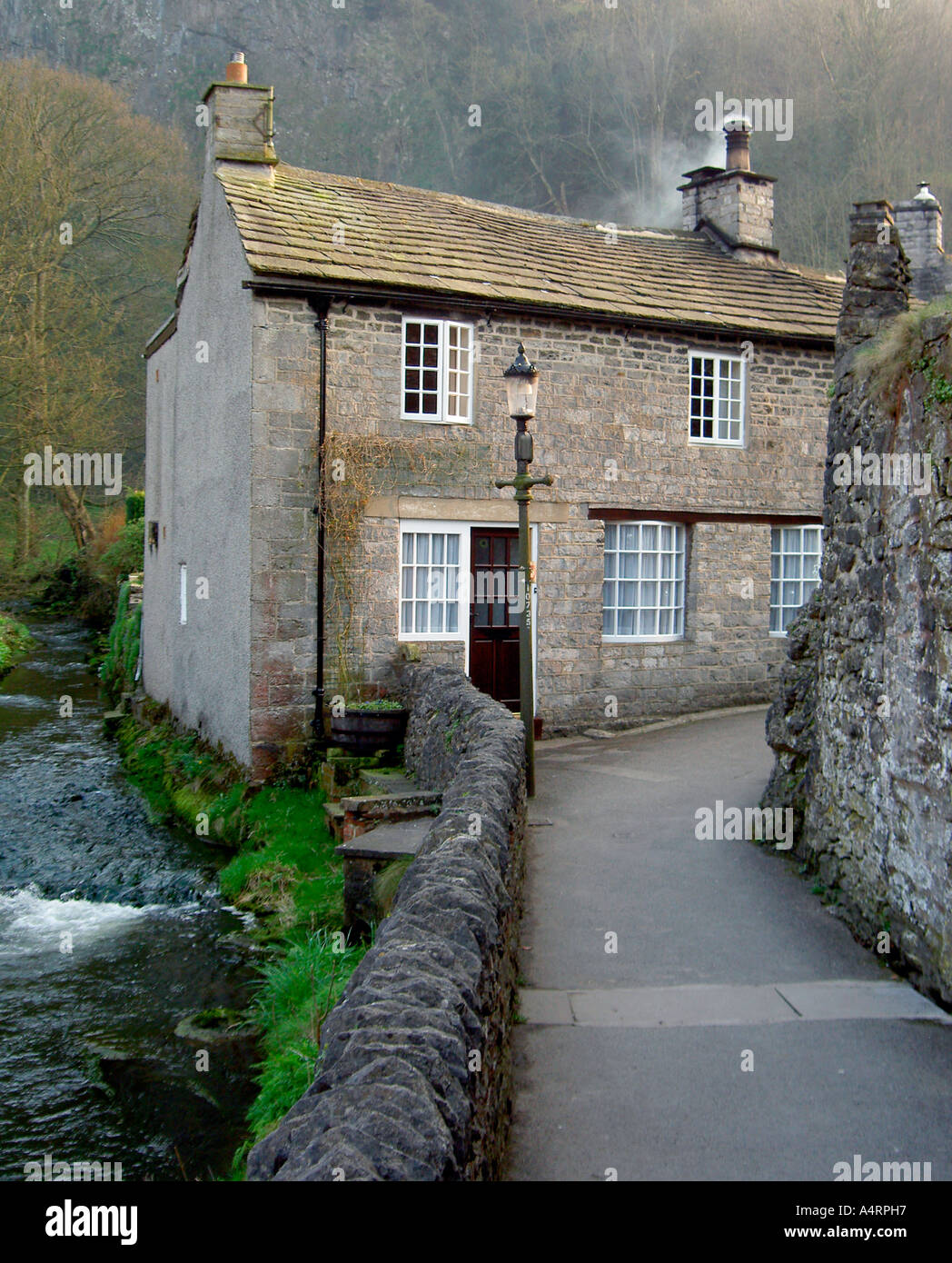 Old miner's Cottage in the village of Castleton in The Peak District ...