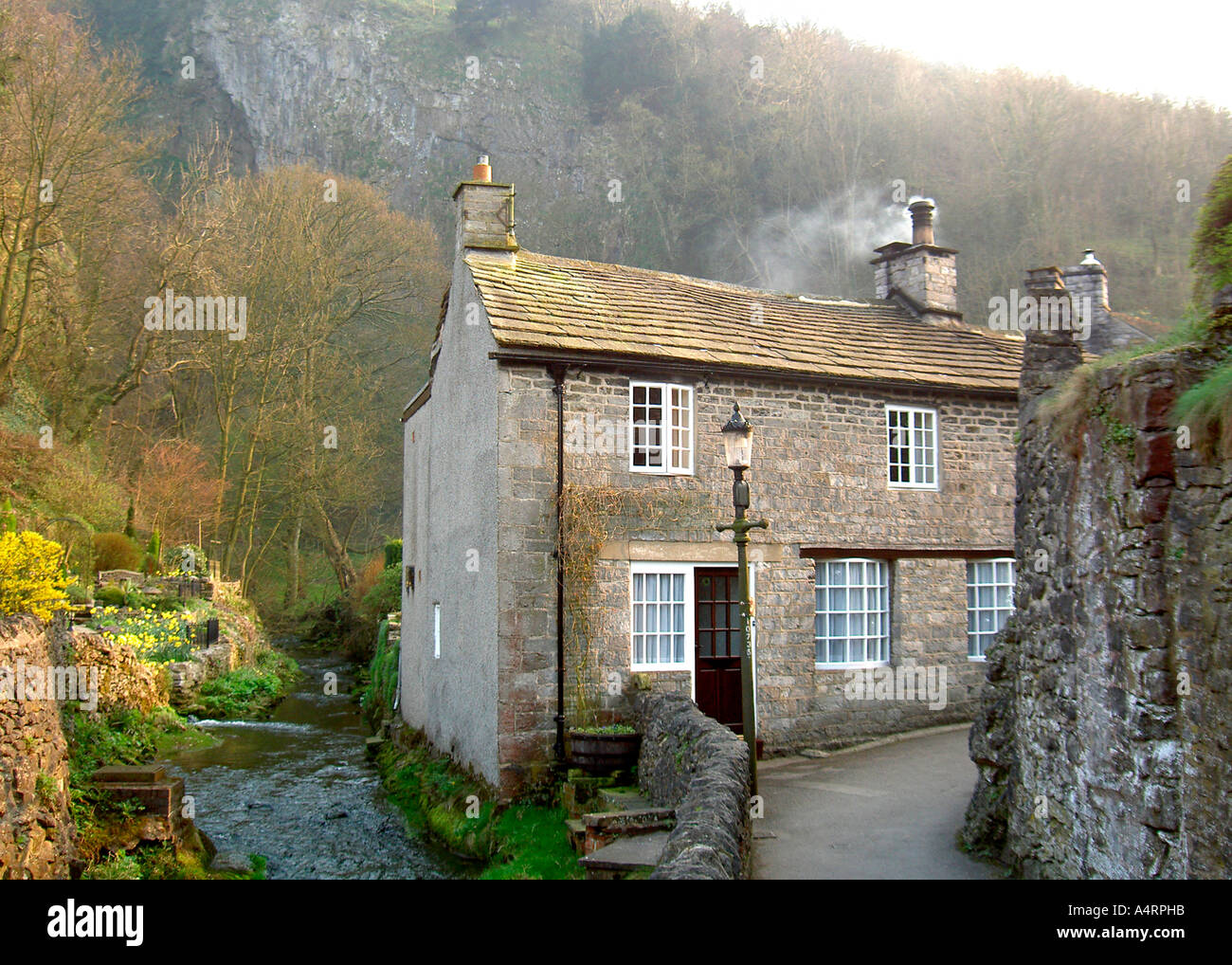 Old miner's Cottage in the village of Castleton in The Peak District ...
