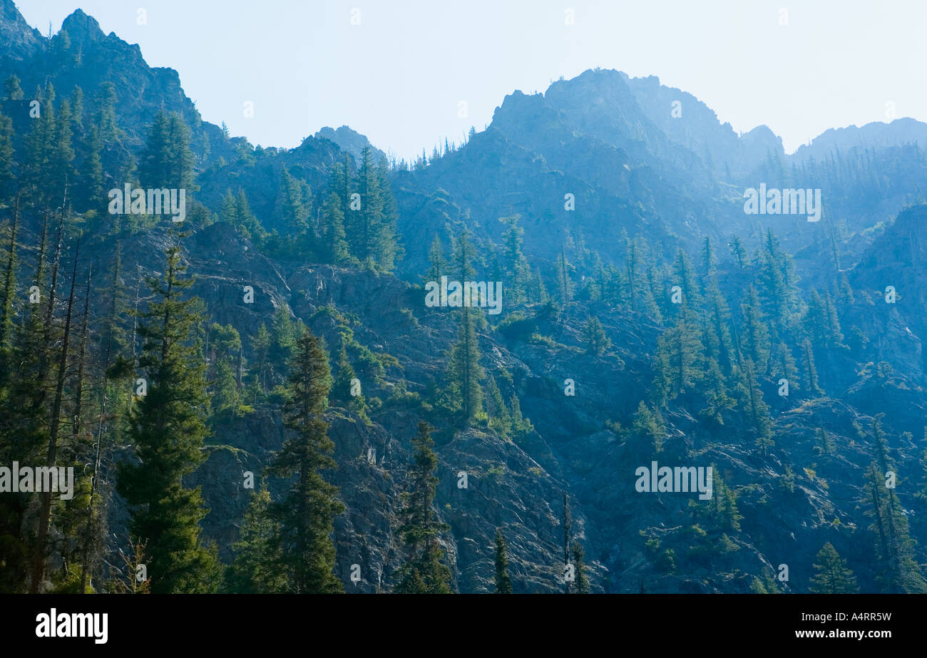 View steep forested peaks hi-res stock photography and images - Alamy