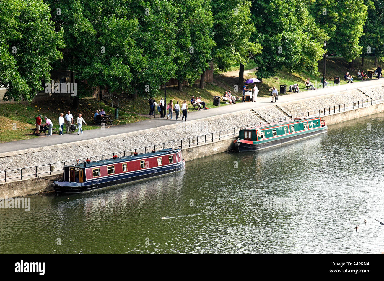Long boats on the river Avon at Bath Stock Photo - Alamy