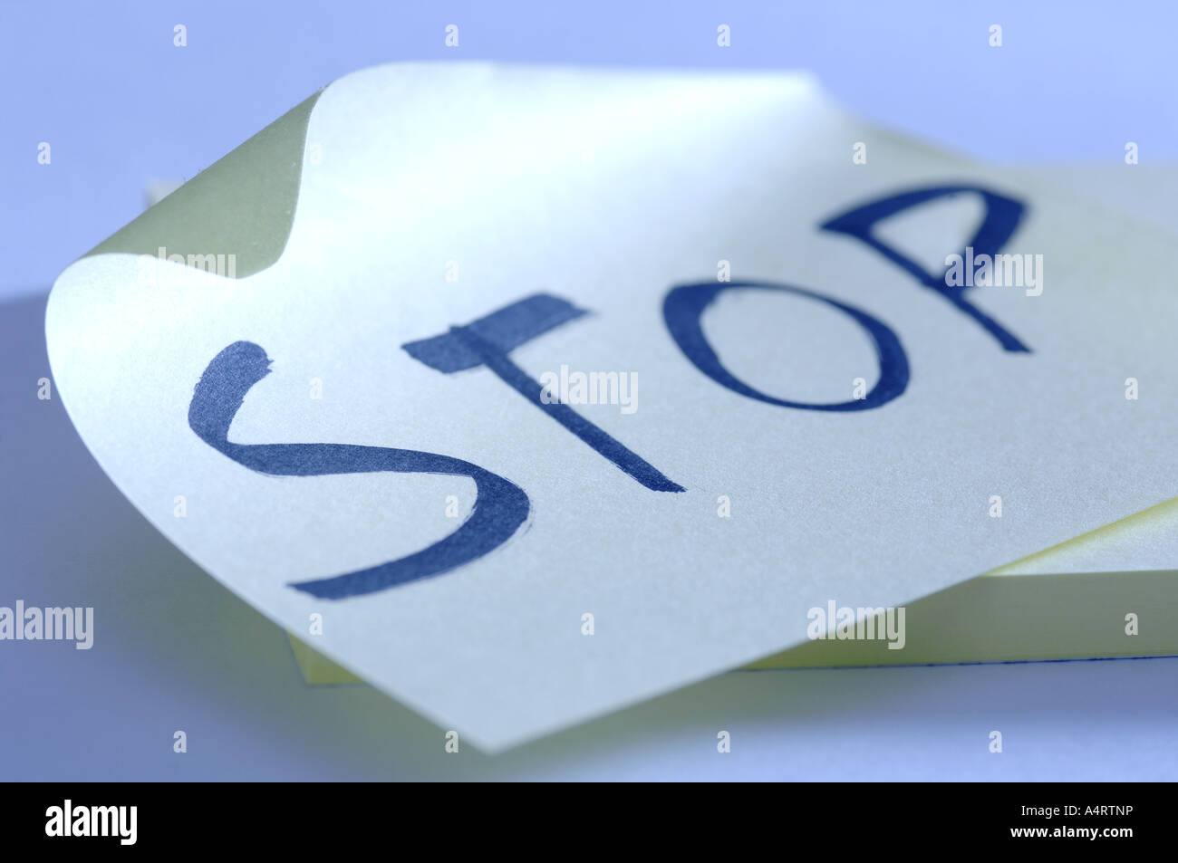 stop memo warning Stock Photo - Alamy