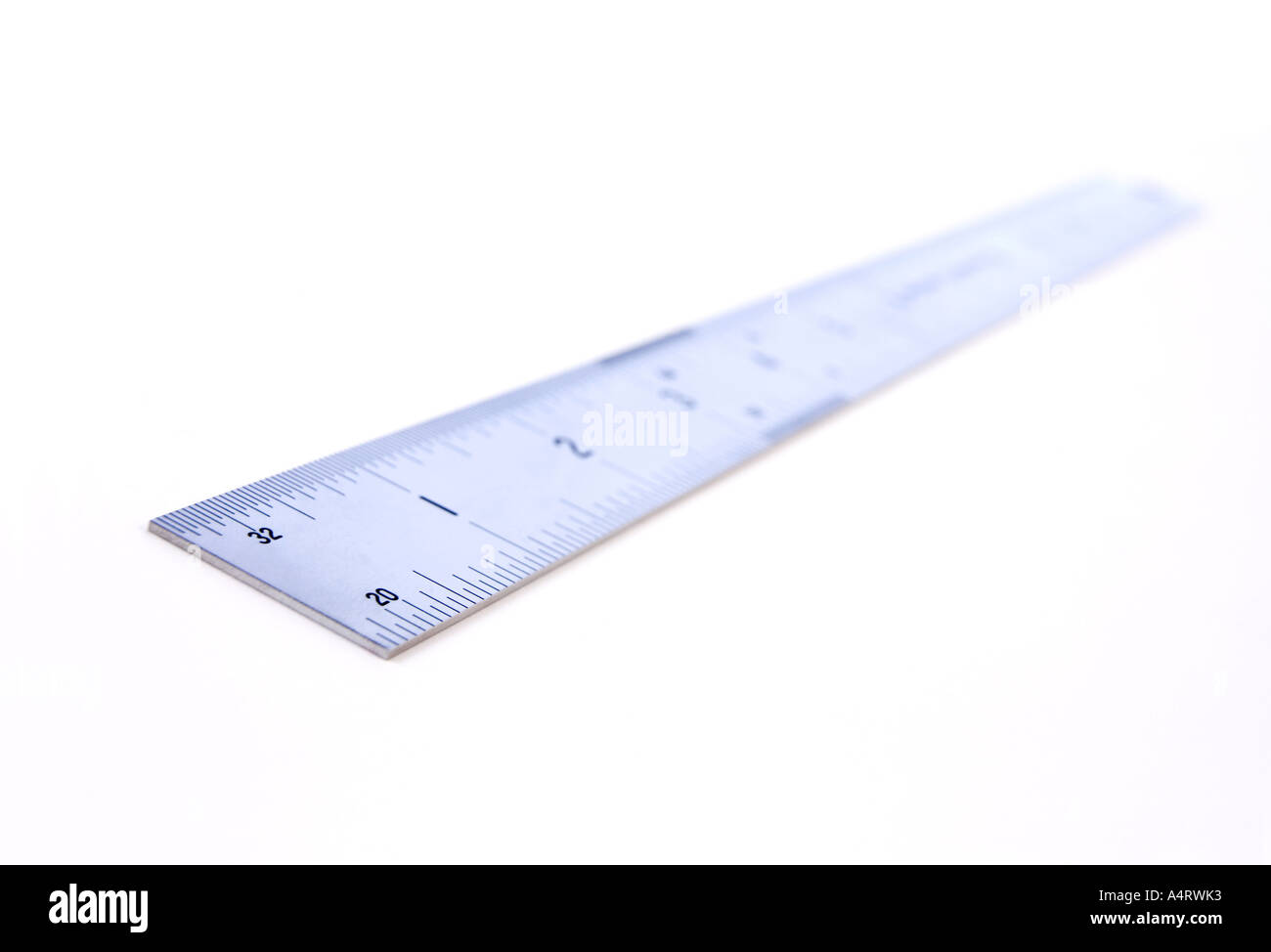 stainless steel ruler with inch markings Stock Photo - Alamy