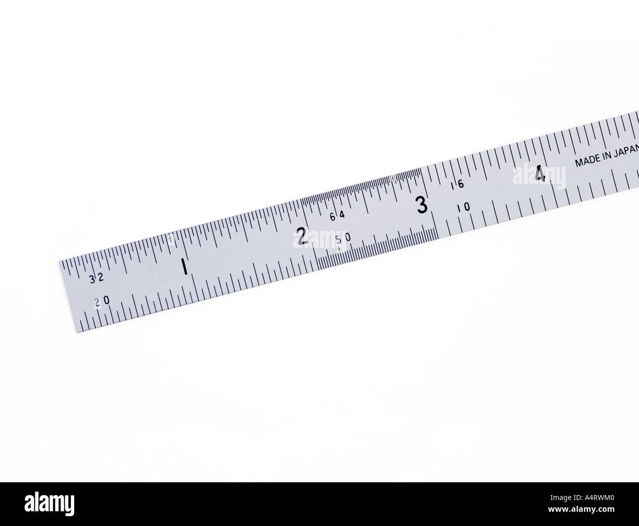 stainless steel ruler with inch markings Stock Photo - Alamy