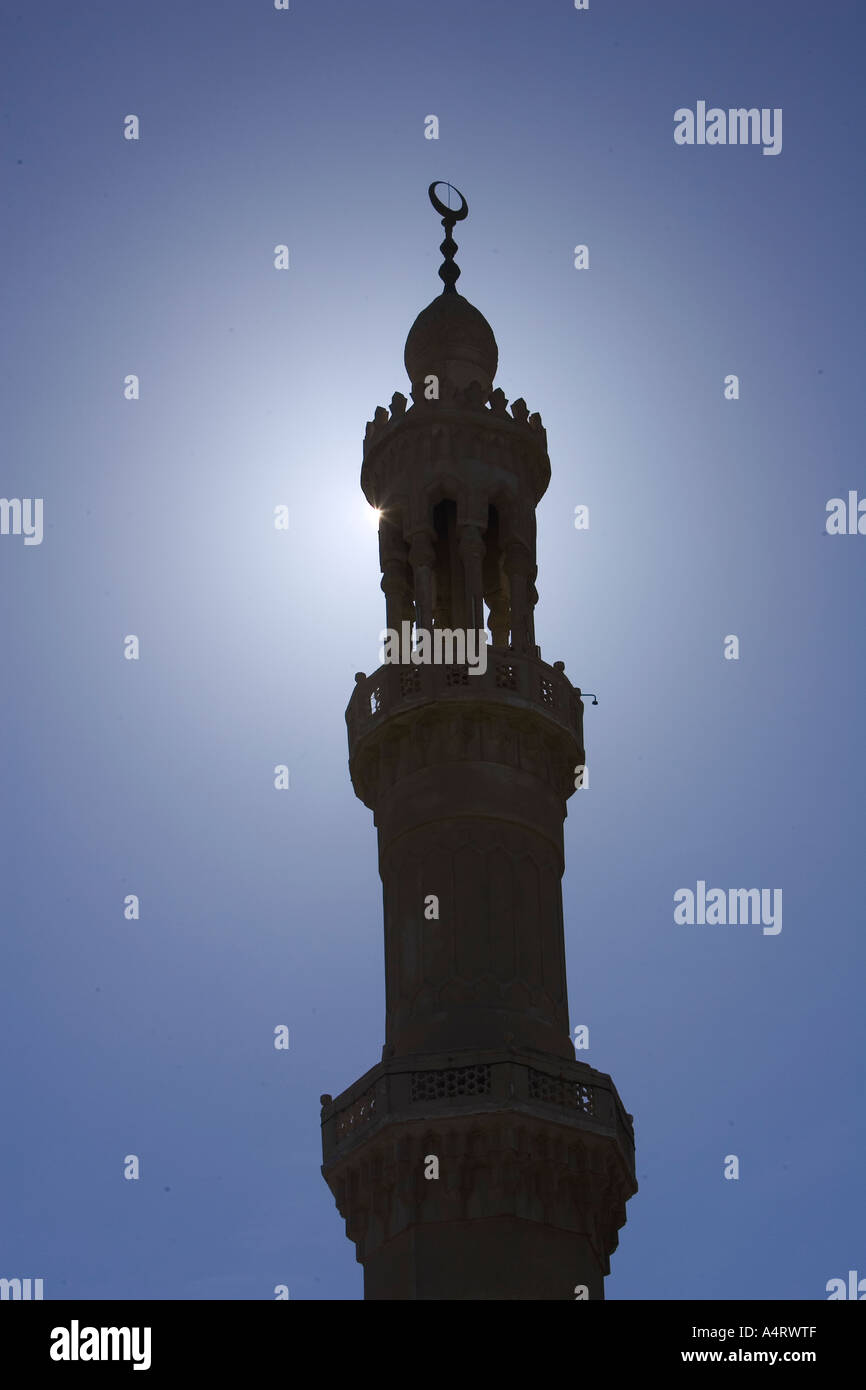 Silhouette of the minaret of a mosque Stock Photo - Alamy