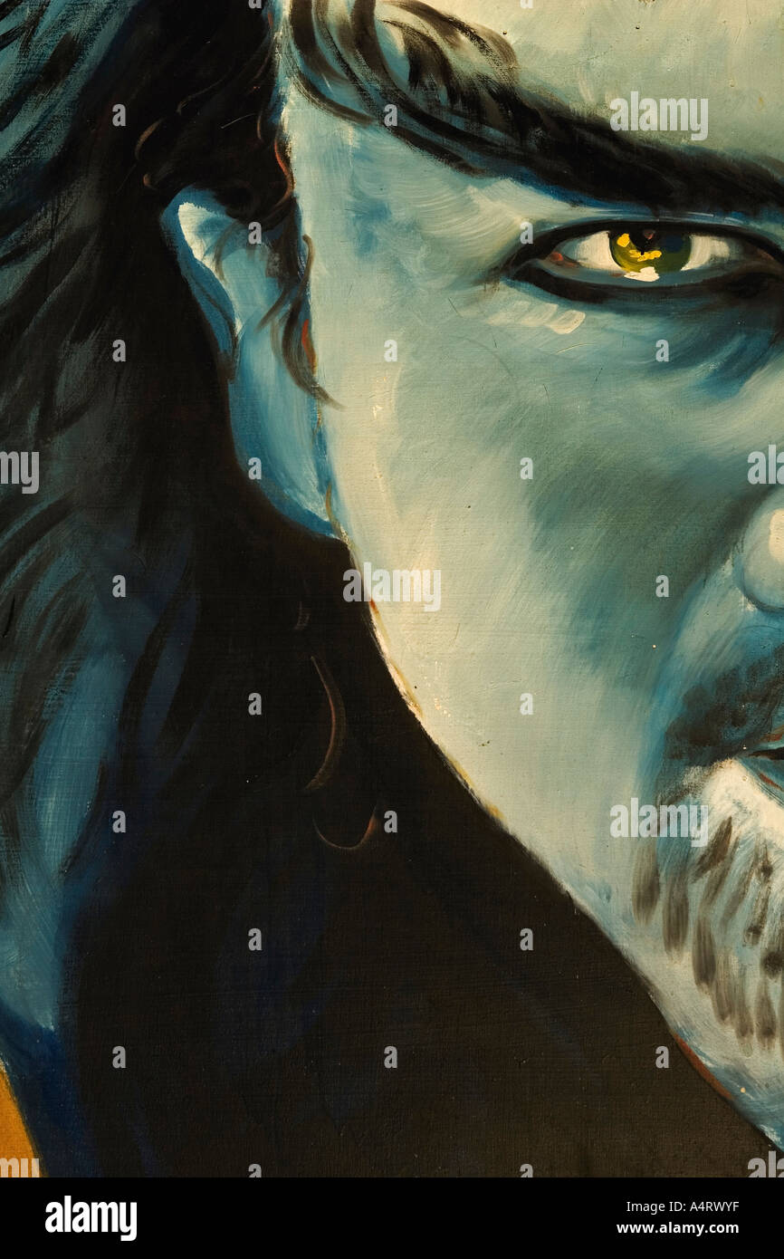 Close up of the painting of a human face Stock Photo - Alamy