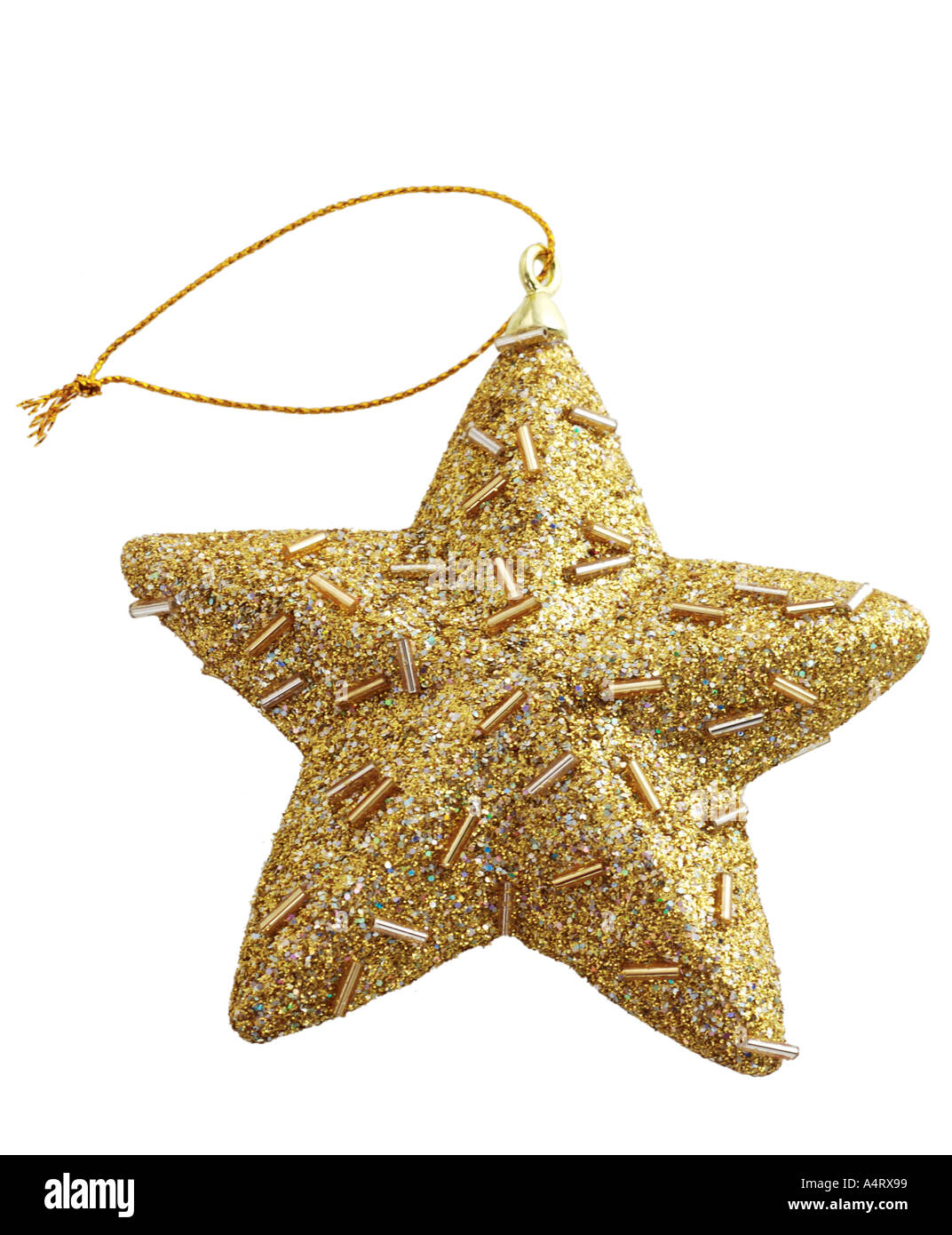 Gold Star Christmas Ornament Stock Photo - Alamy