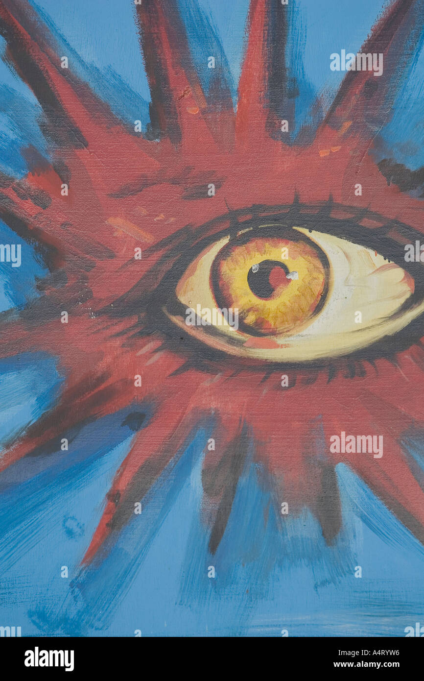 Close up of a mural of a human eye Stock Photo - Alamy