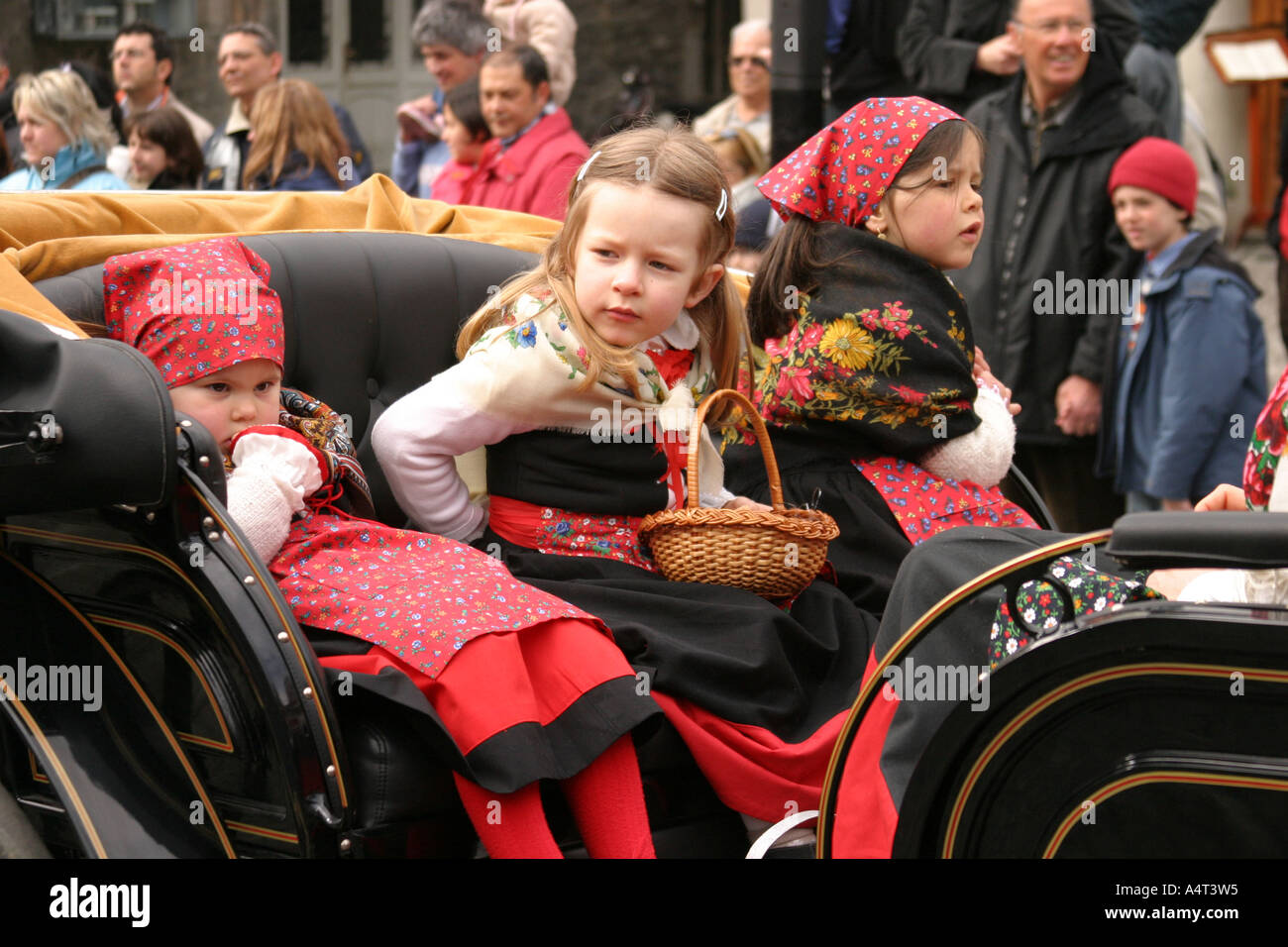 Little children in costume, Bormio Easter parade, Italy Stock Photo - Alamy