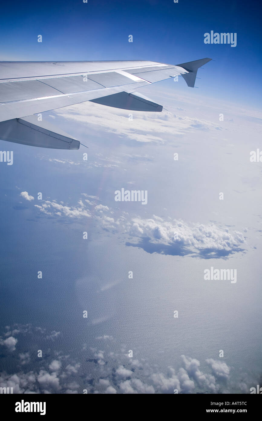 Close up of the wing of an aircraft in flight Stock Photo - Alamy