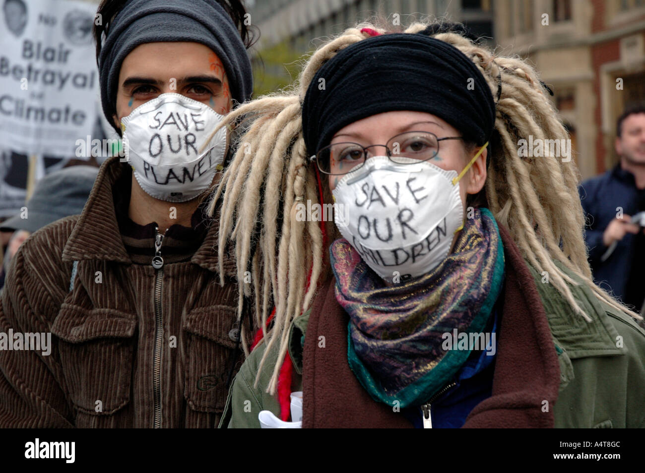 Climate Change Environmental protest through Central London Stock Photo ...