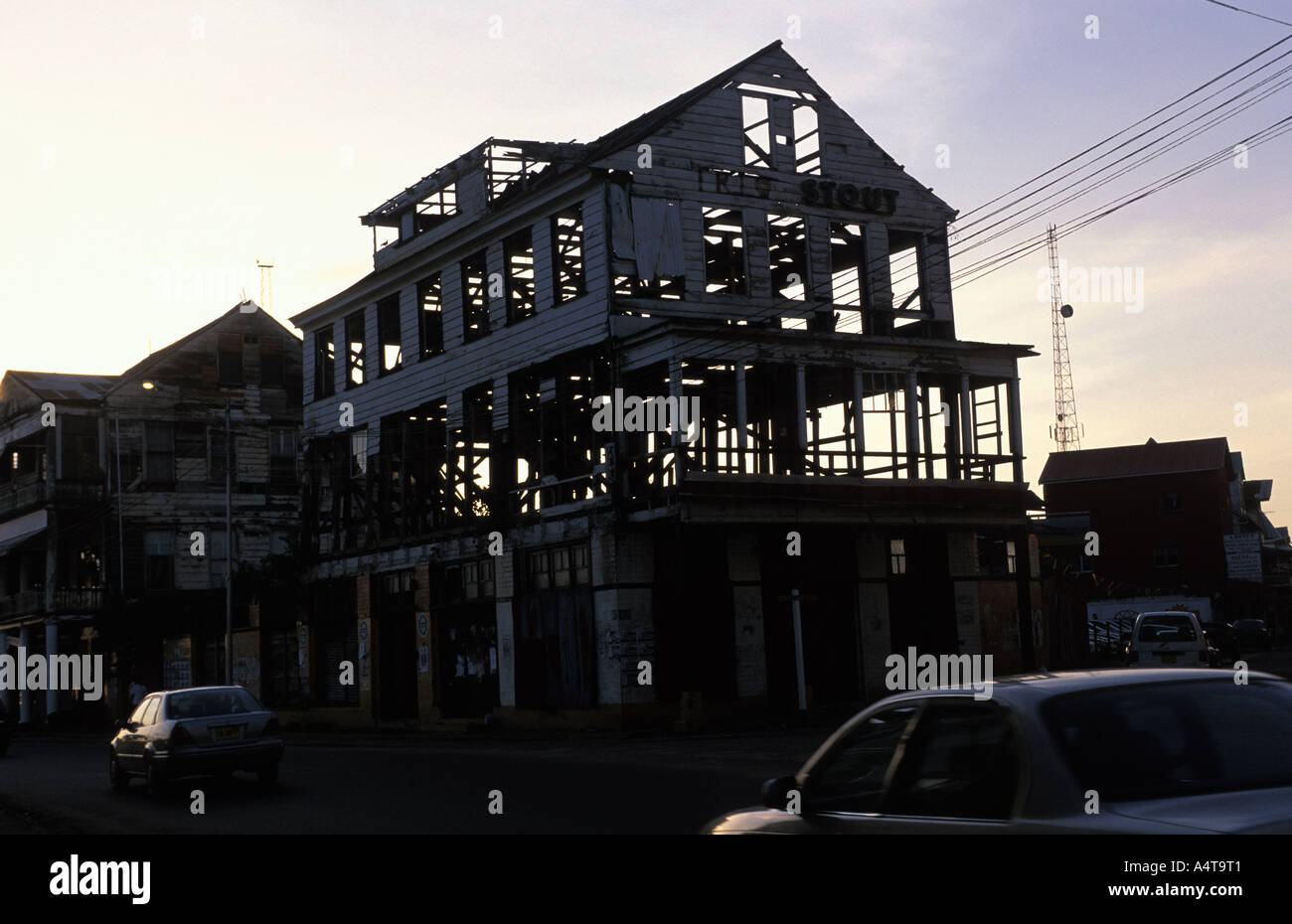 Paramaribo the skeleton of an wooden house The historic inner city is a ...