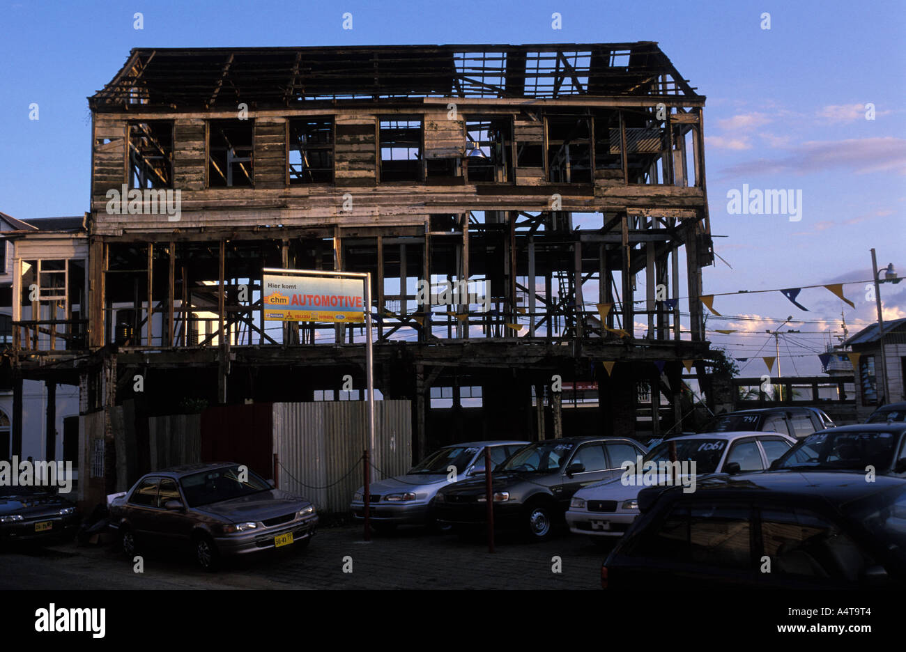 Paramaribo the skeleton of an wooden house The historic inner city is a ...