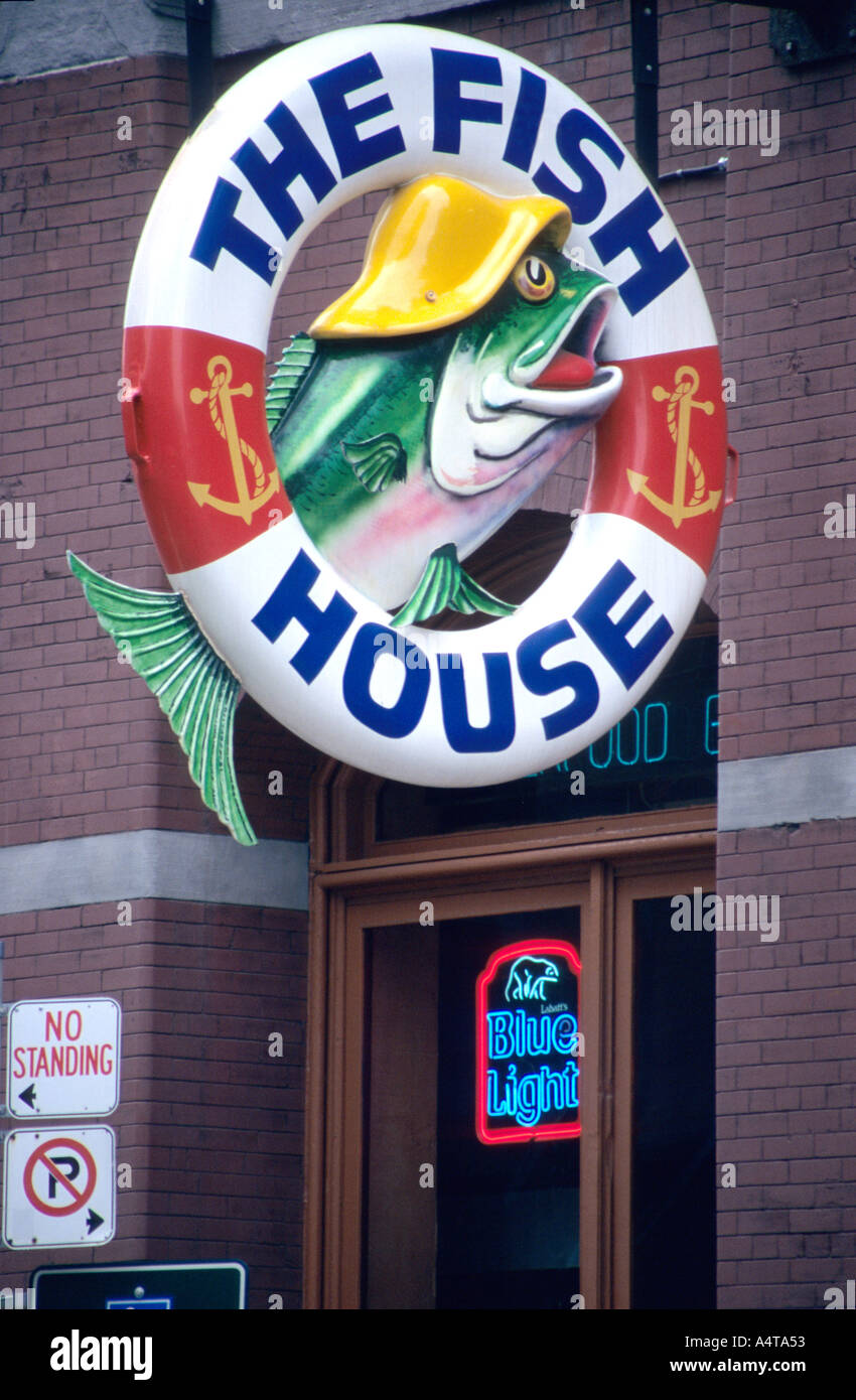 original sign on the Toronto Canada waterfront for the Fish House ...