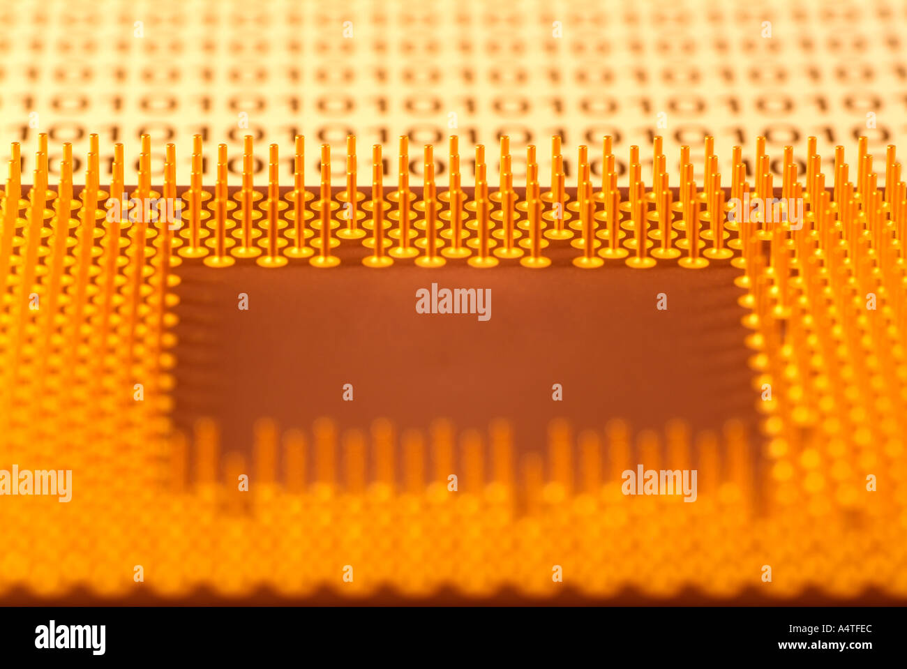 Computer Processor and Binary Digits, Close Up Stock Photo - Alamy