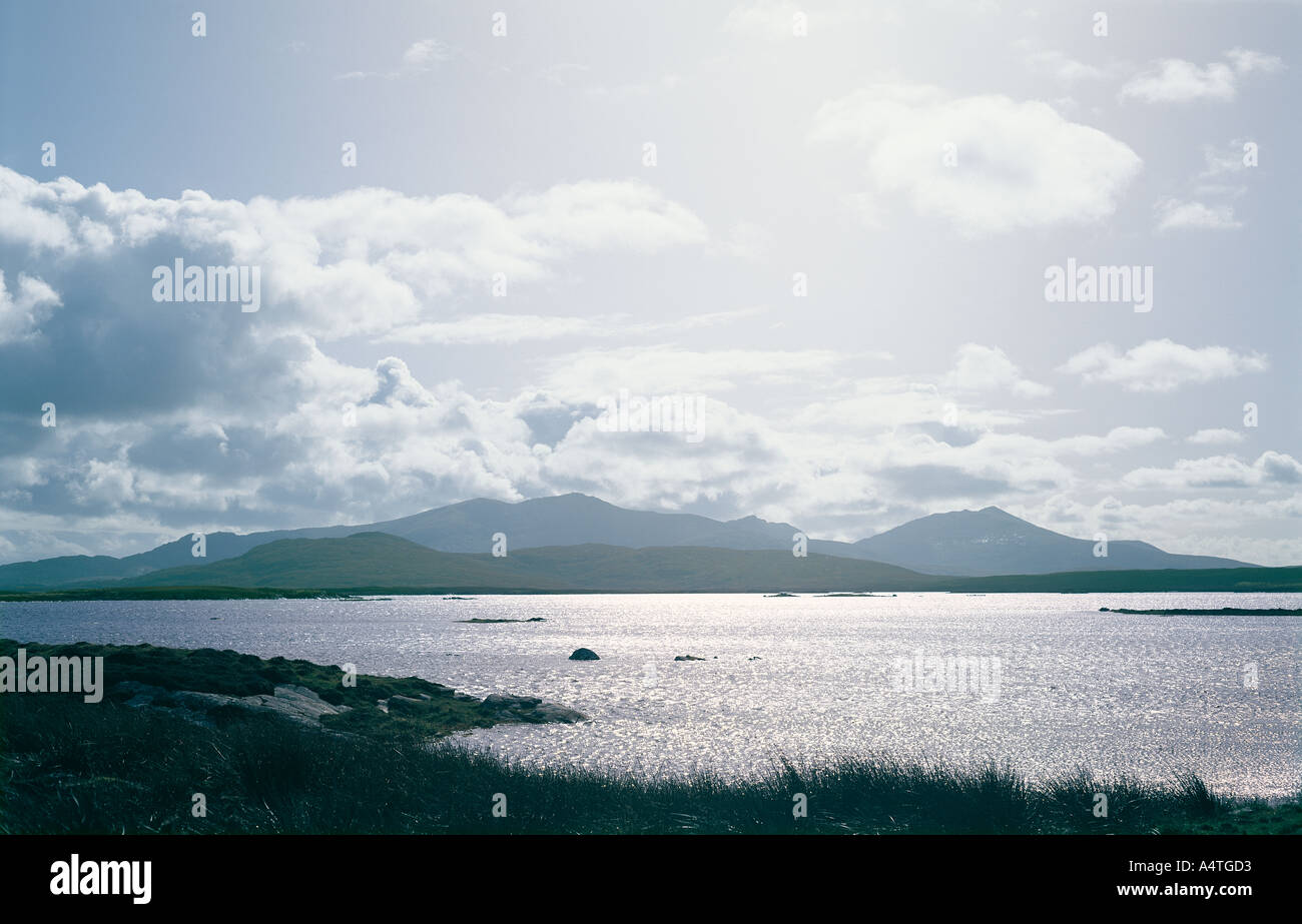 Island of South Uist in the Outer Hebrides, Scotland. Looking southwest ...