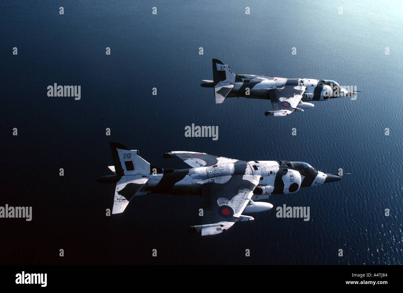 RAF Harriers in snow camouflage Stock Photo - Alamy