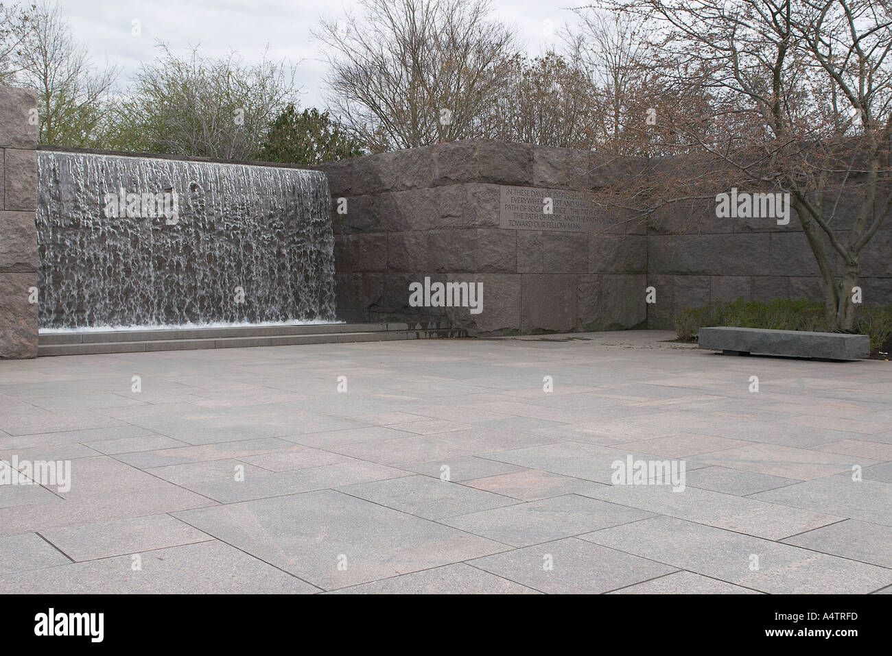 Waterfall in FDR Memorial Washington DC USA Stock Photo - Alamy