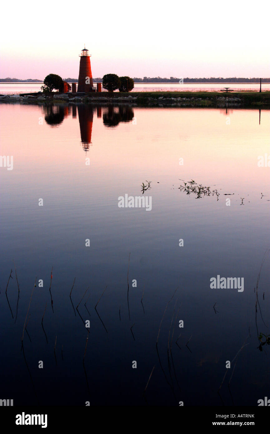 Florida lake at sunset Stock Photo - Alamy