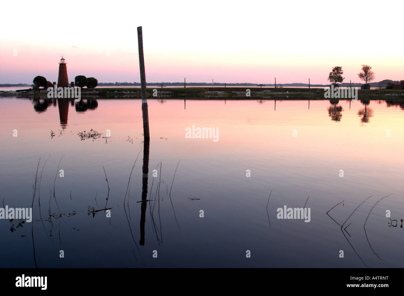 Florida lake at sunset Stock Photo - Alamy