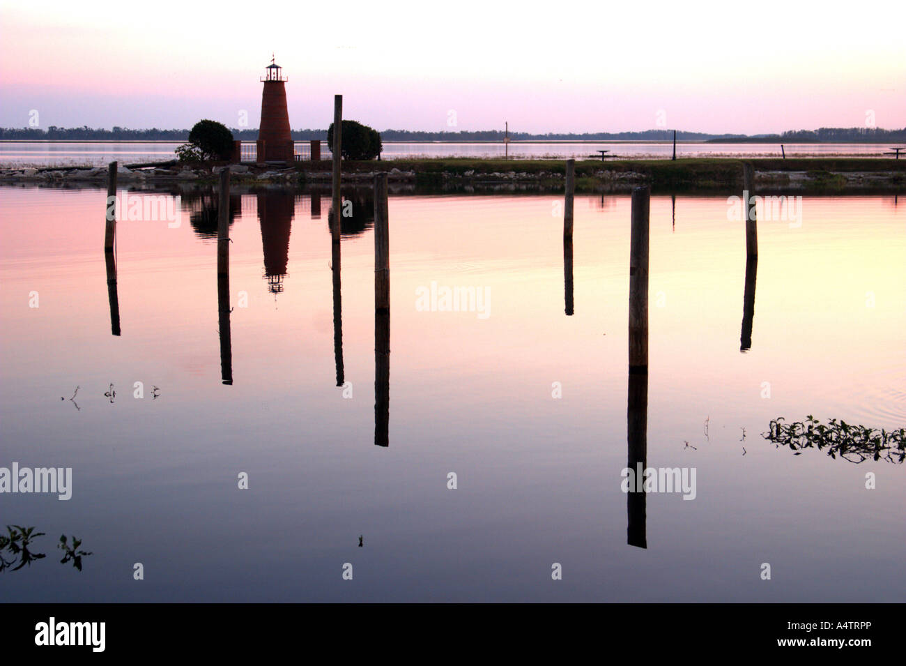 Florida lake at sunset Stock Photo - Alamy