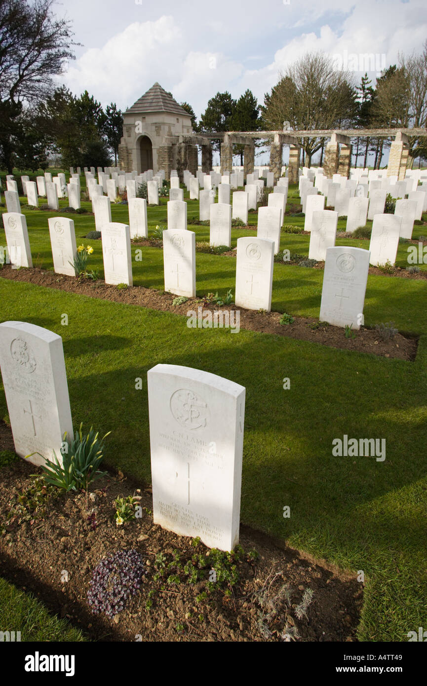 British gravestones Ryes Military war cemetery Normandy France Stock ...