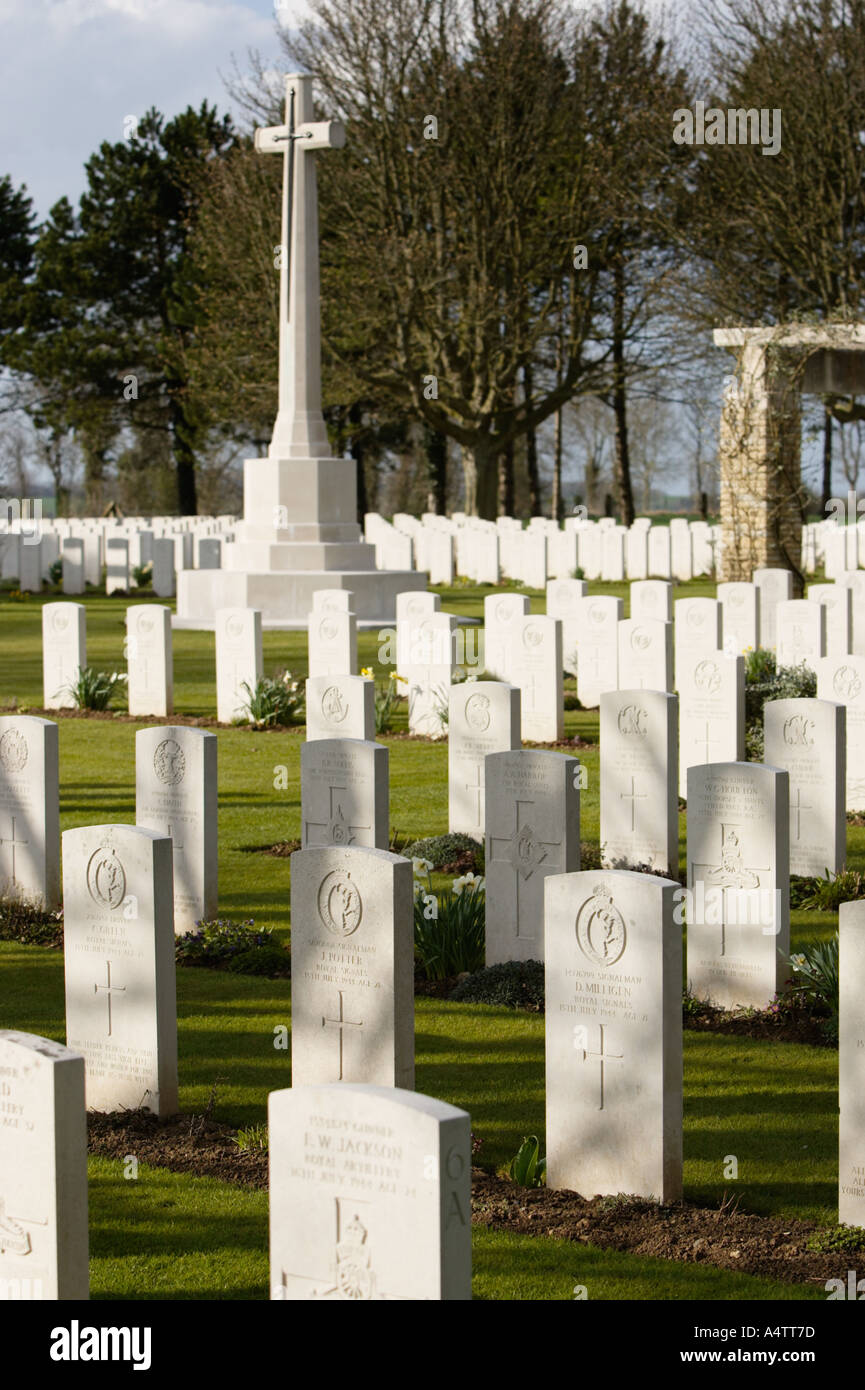 Central monument ^Ryes Military war cemetery Normandy France Stock ...