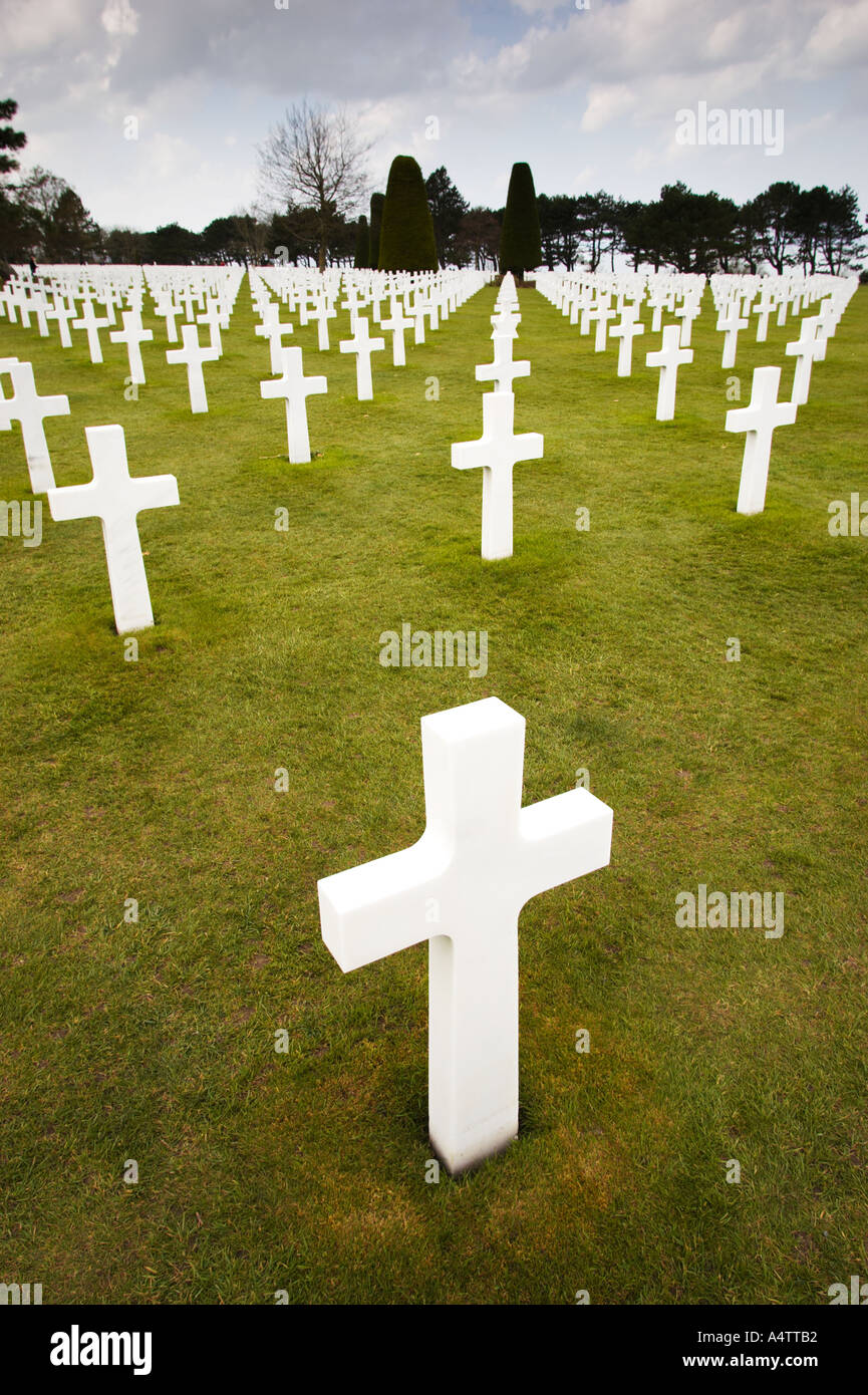 War Graves at the American Military Cemetery Normandy France Stock ...