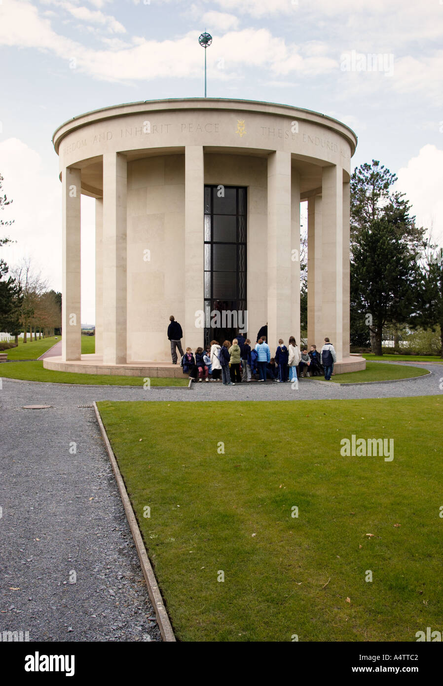 Chapel building at American Military Cemetery Normandy France Stock ...