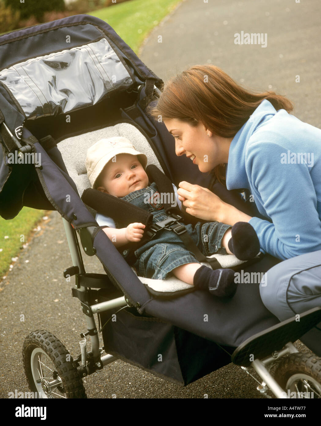 Boy watching mother look out hi-res stock photography and images - Alamy