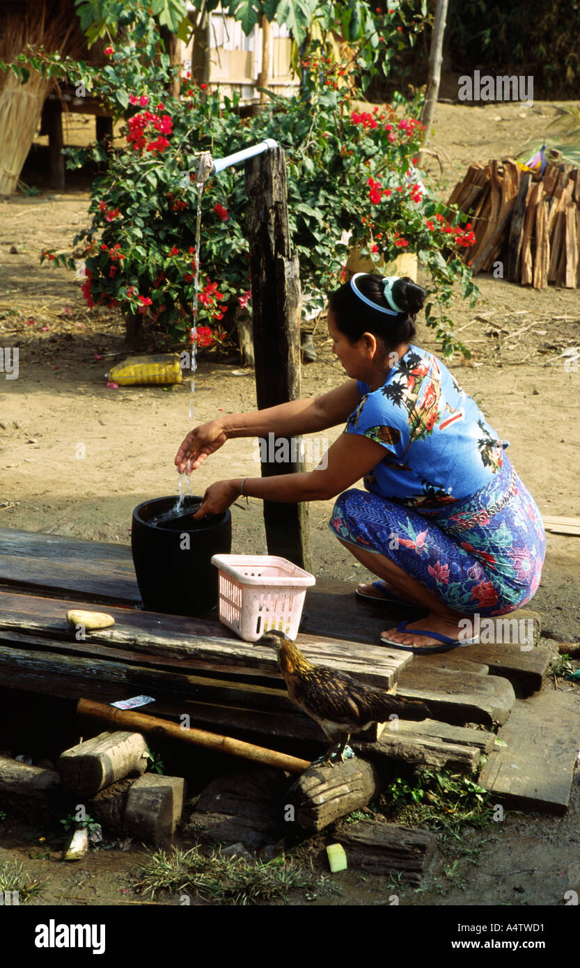Water supply in Lahu Village North Thailand Stock Photo - Alamy