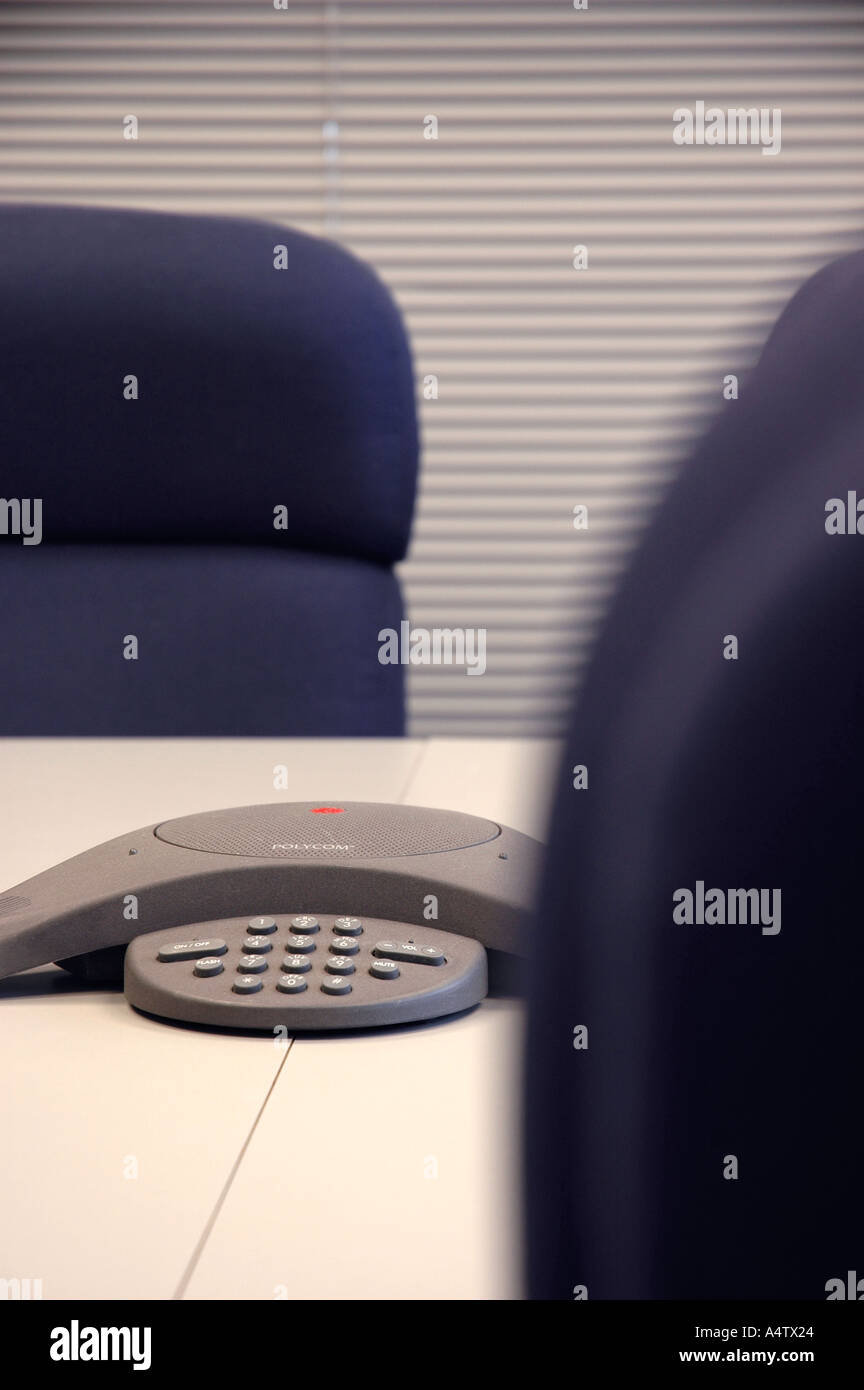 Empty conference room with telephone business hi-res stock photography ...