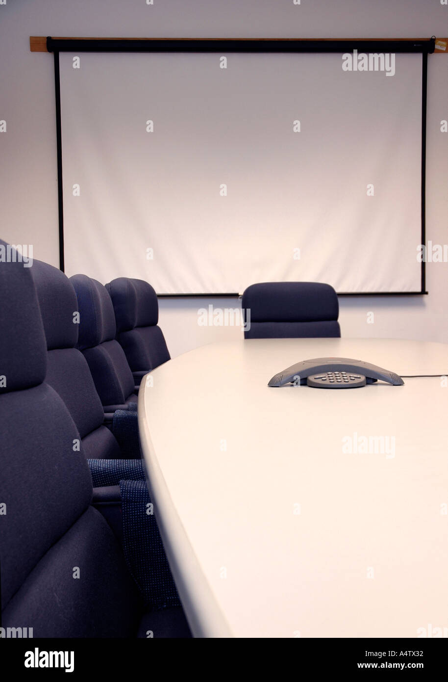 Empty conference room with telephone business hi-res stock photography ...