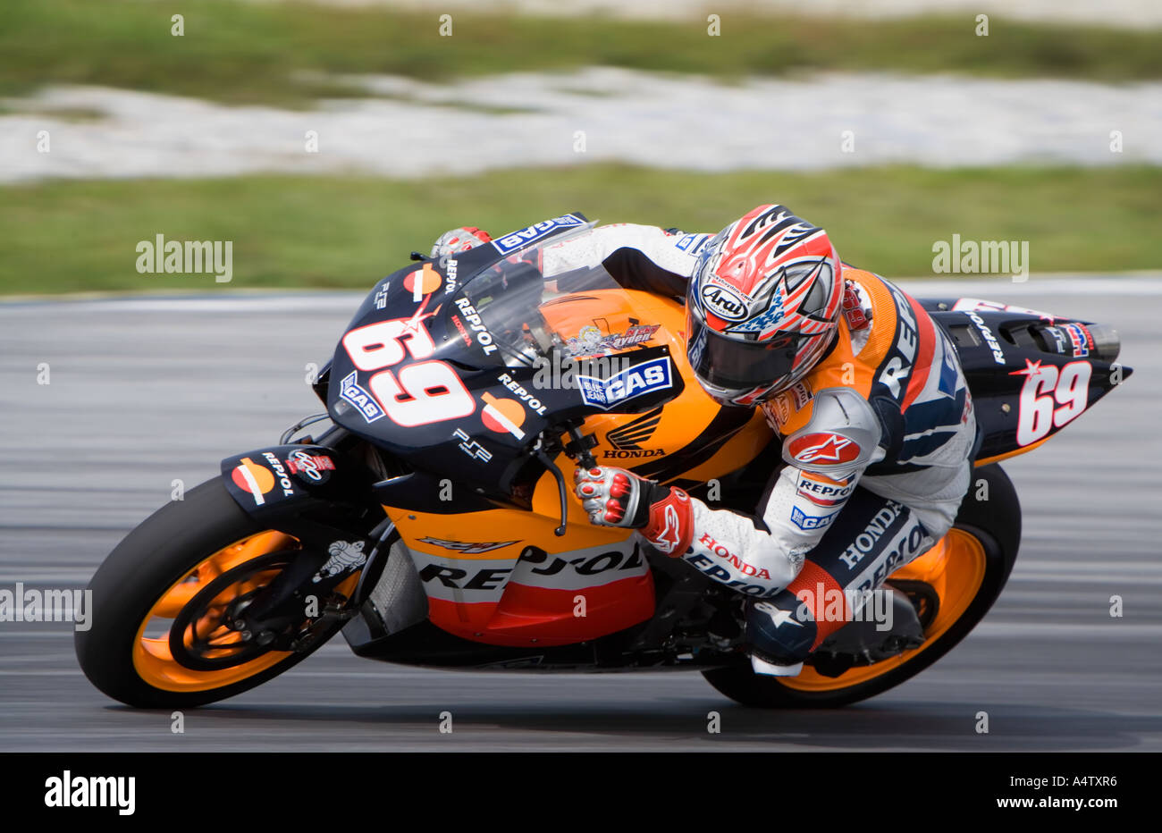 MotoGP rider Nicky Haden racing at the Sepang International Circuit ...