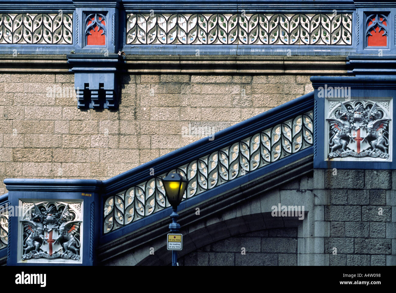 Decorated steps Tower Bridge London Stock Photo - Alamy