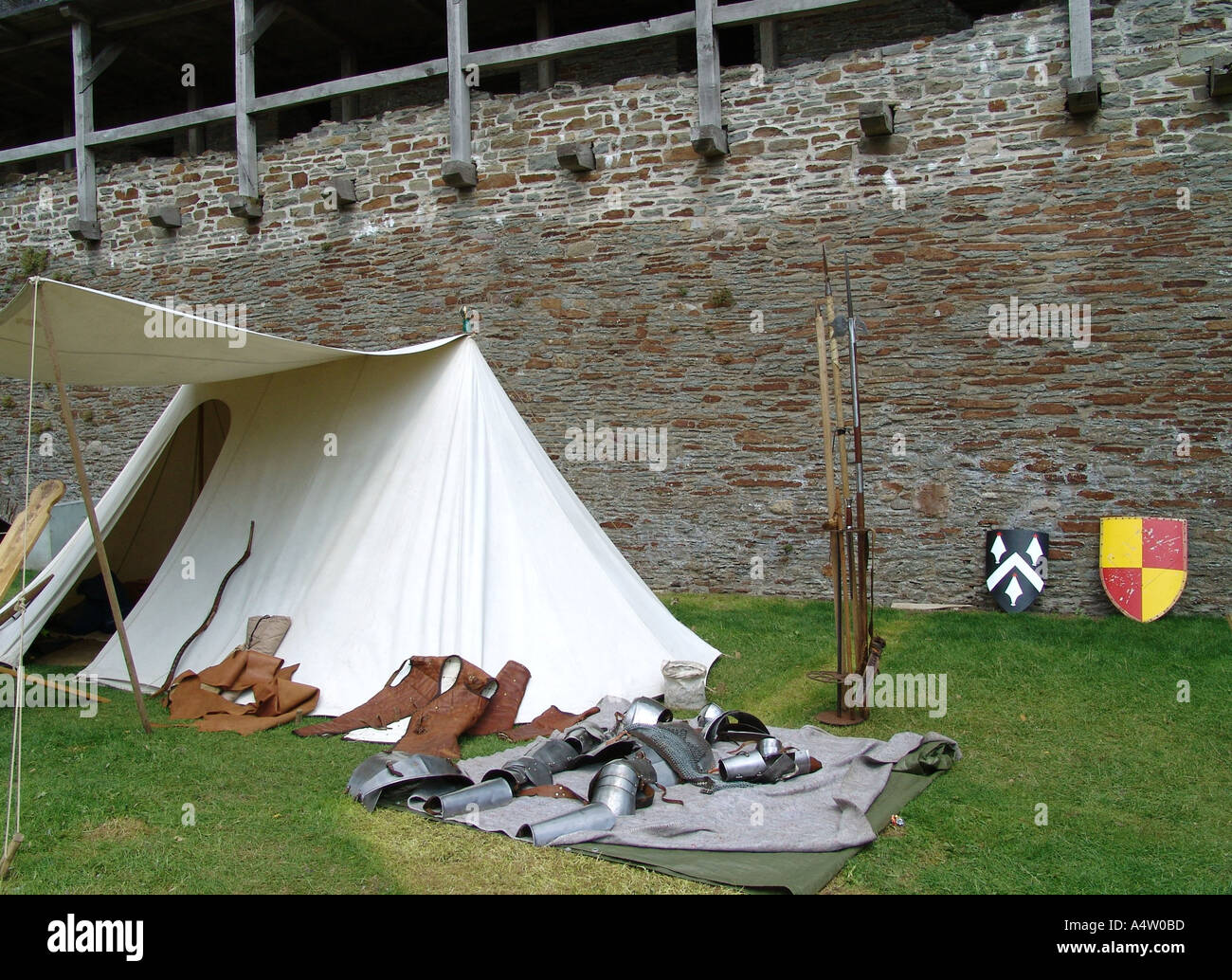 Camp at a medieval festival South Wales UK 2004 Stock Photo - Alamy