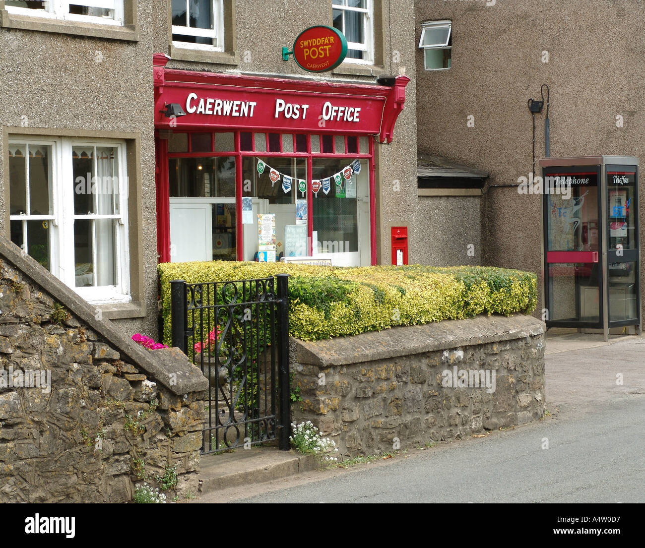 Welsh village postbox hi-res stock photography and images - Alamy